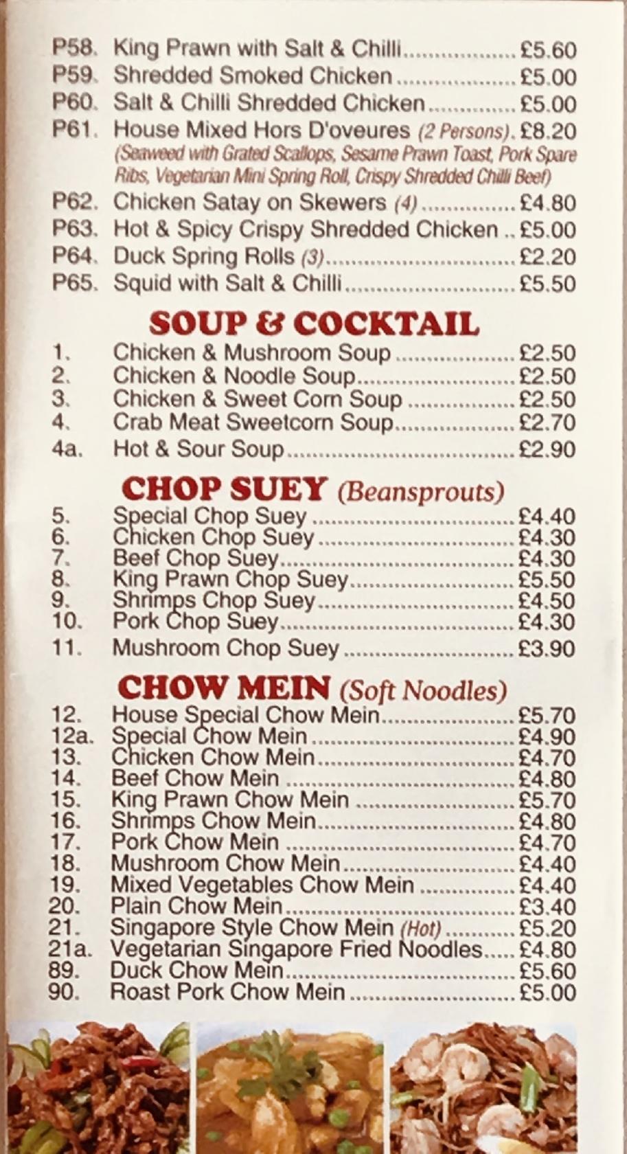 Menu at Golden Dragon fast food, Uckfield