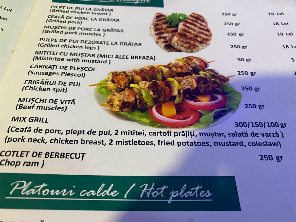 Menu at KISS RESTAURANT, Cornu de Jos