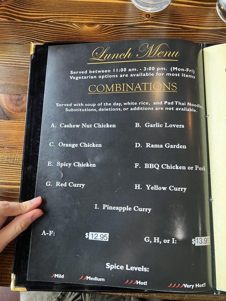 Menu at Suchada's Thai Cuisine LLC restaurant, Moscow