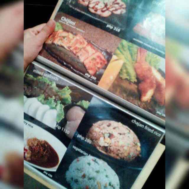 Menu at Tajimaya restaurant, Makati