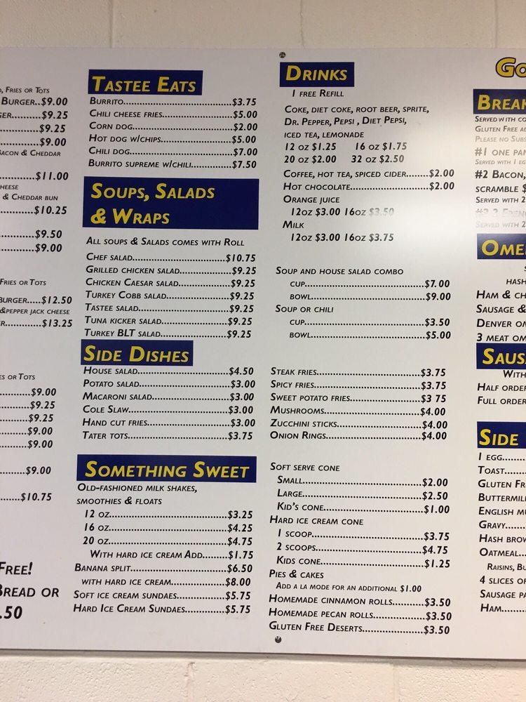 Menu at Tastee Treet restaurant, Prineville
