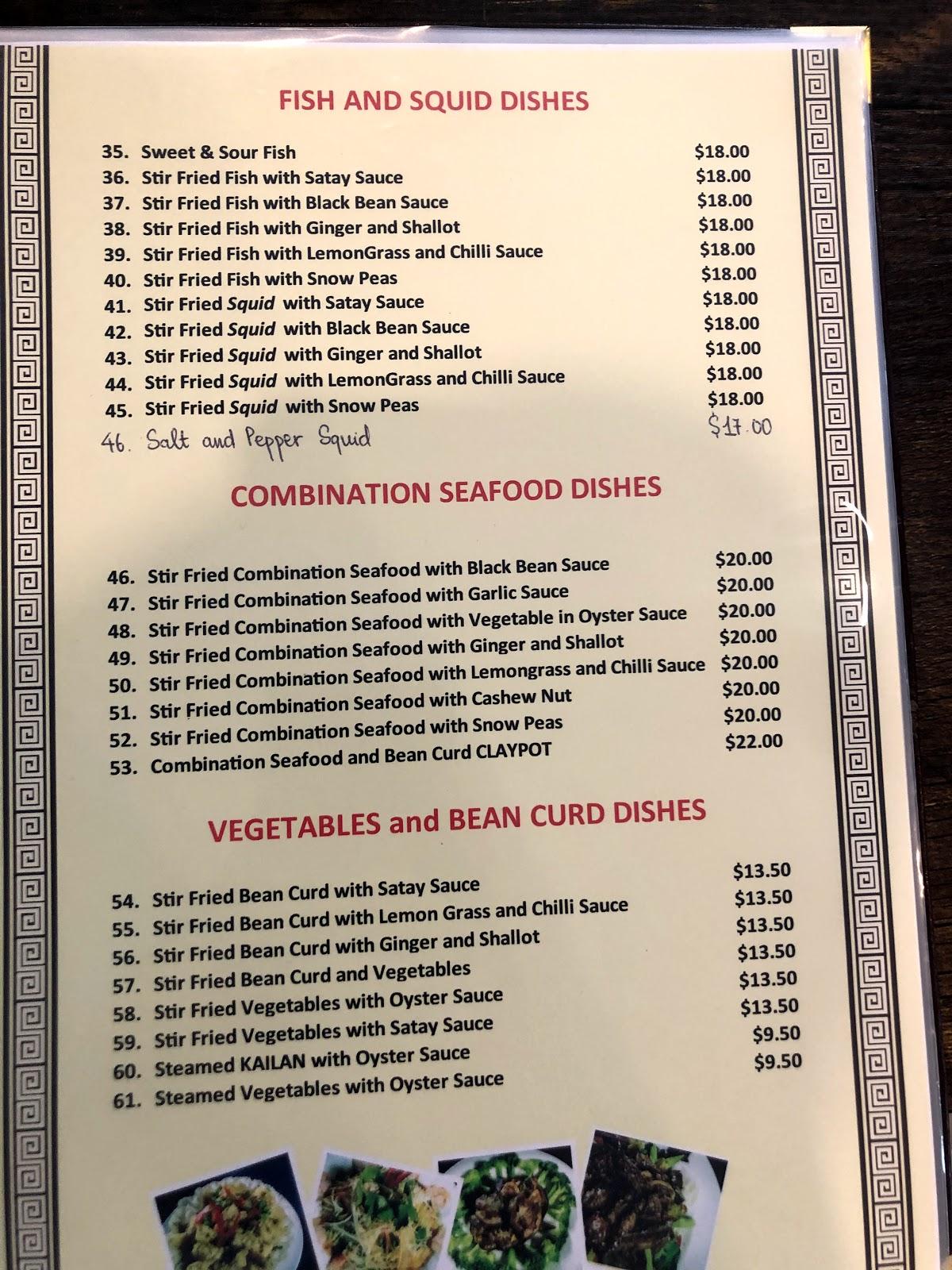 Menu at Viet Hong Vietnamese Restaurant, Malaga