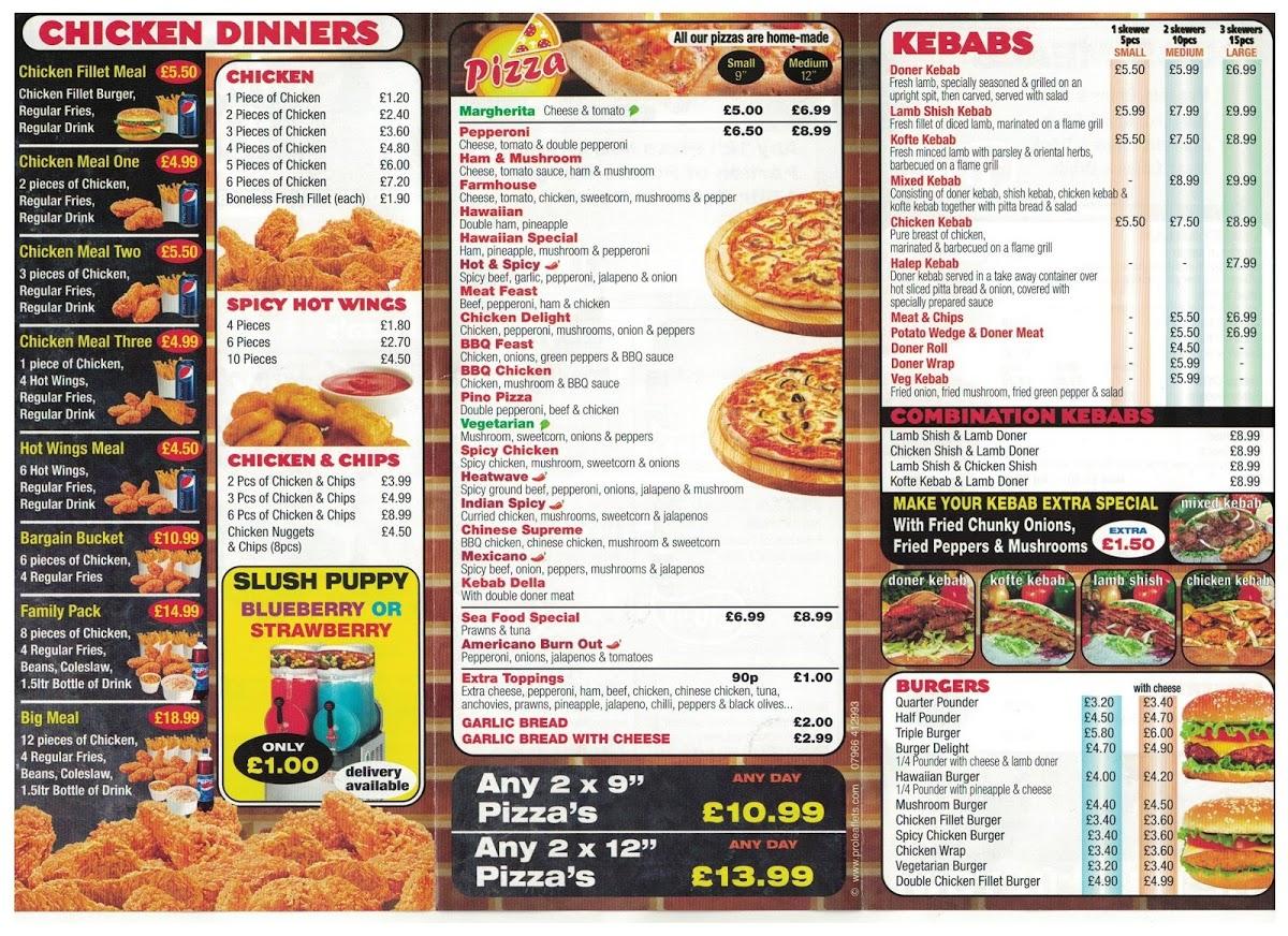 Menu at Chicken Delight fast food, Braintree