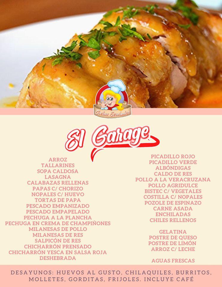 Menu at Cocina Economica "EL Garage" restaurant, Durango
