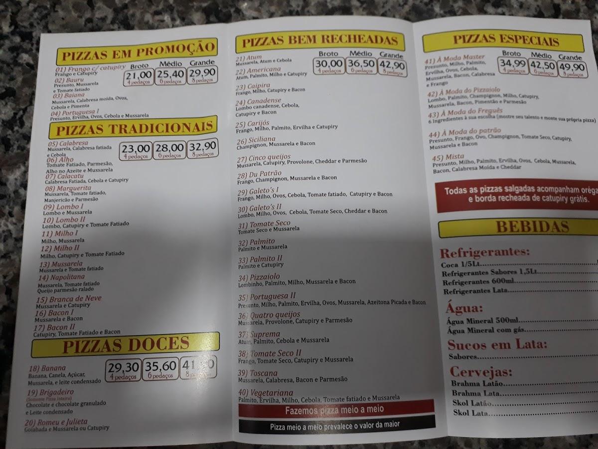 Menu at Master Pizza pizzeria, Viana