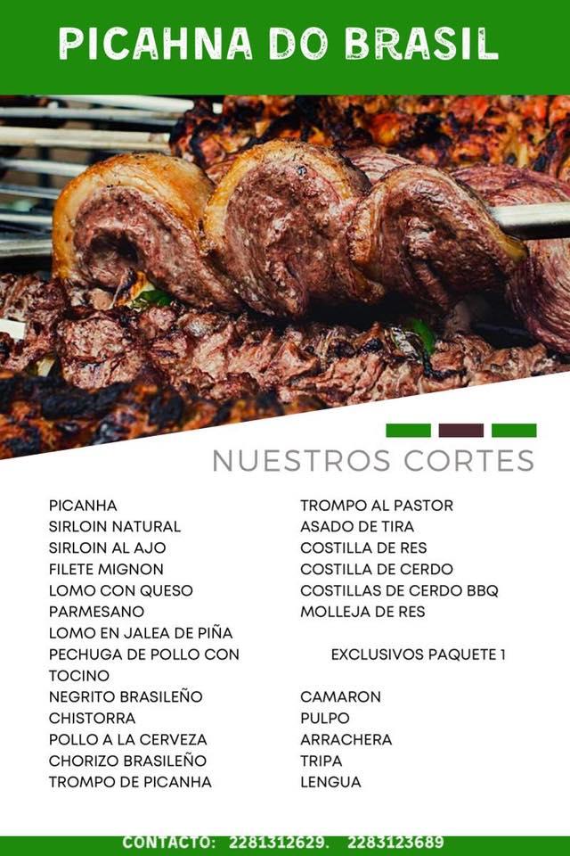 Menu at Picahna Do Brasil restaurant, Mexico