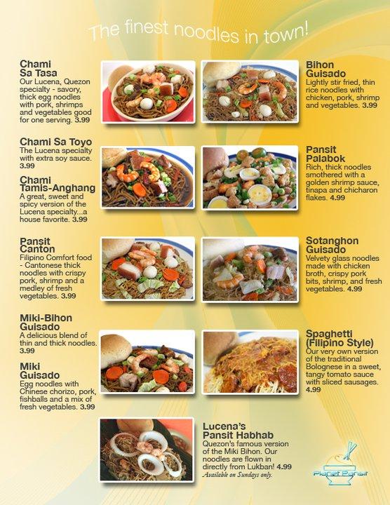 Carta del restaurante Planet Pansit, West Covina