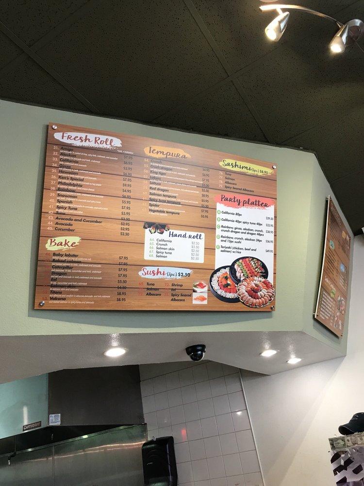Menu at Roll & Grill restaurant, Fullerton