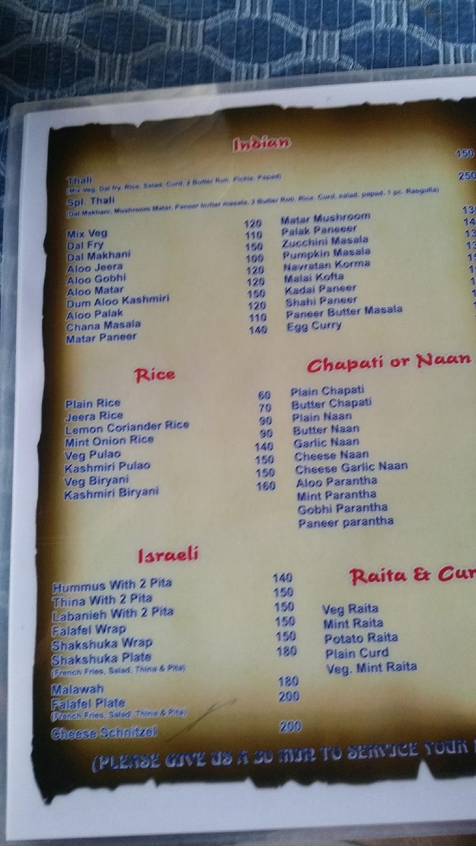 Menu at Shambala Cafe, Rishikesh, Near anand dham paidal marg ( short ...