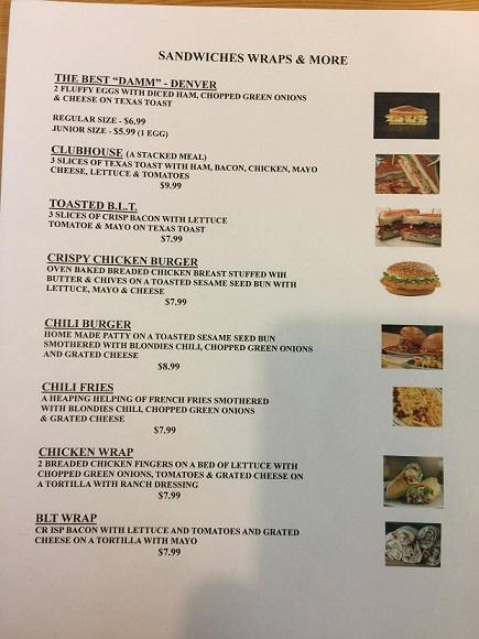 Menu at The Gardens Diner restaurant, Elkhorn