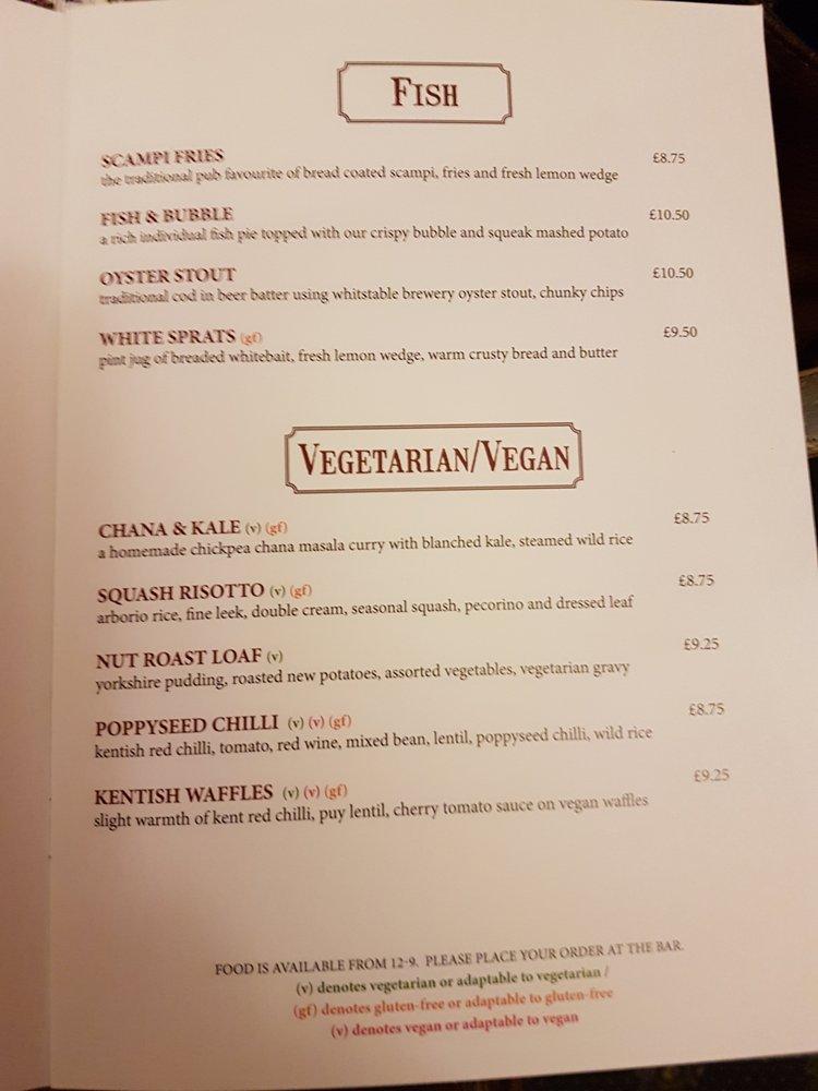 Menu at Three Daws pub & bar, Gravesend