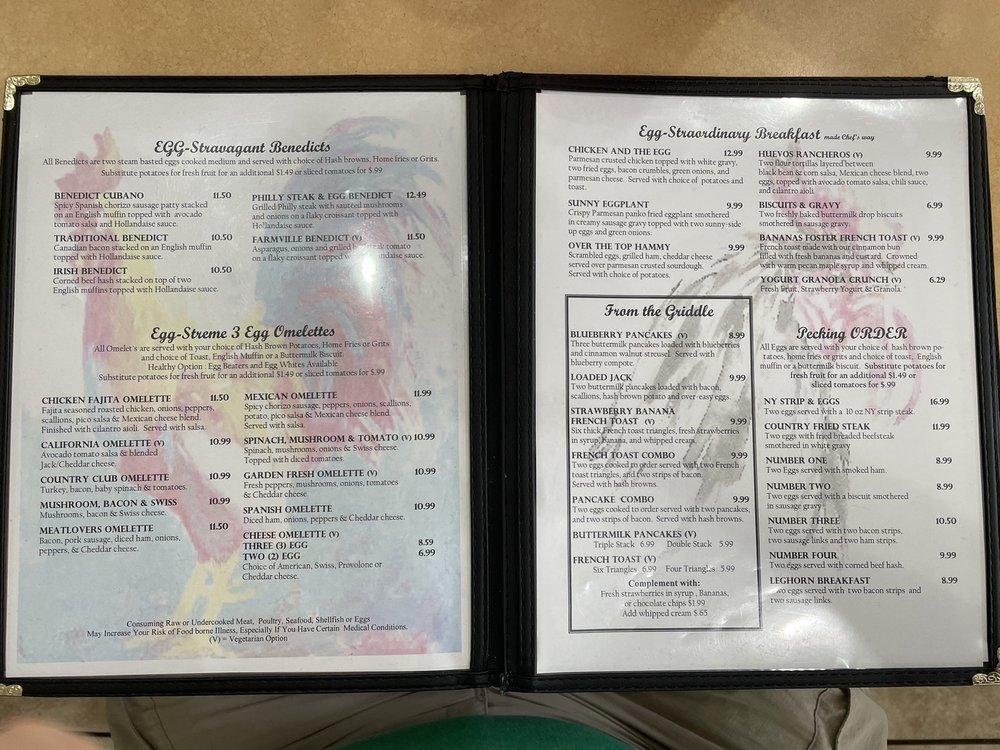 Menu at Cocky Rooster Cafe, Deltona