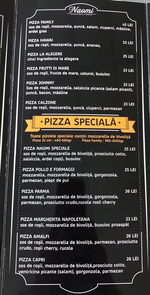Menu at Restaurant Naomi, Bivolăria