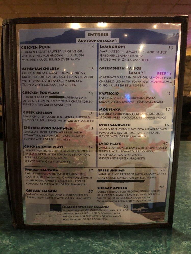 Menu at Apollo Greek Cuisine restaurant, Richland