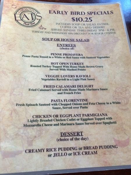 Menu at Fairmount Eats restaurant, Hackensack