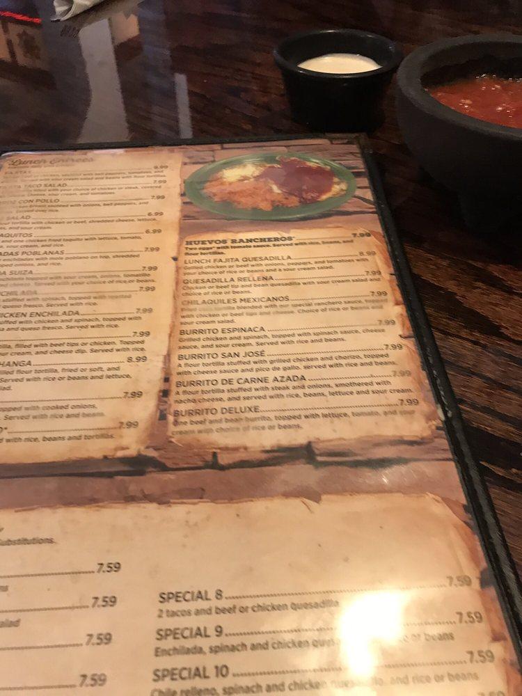 Menu at La Terraza Mexican Grill restaurant, Williamsburg, Richmond Rd