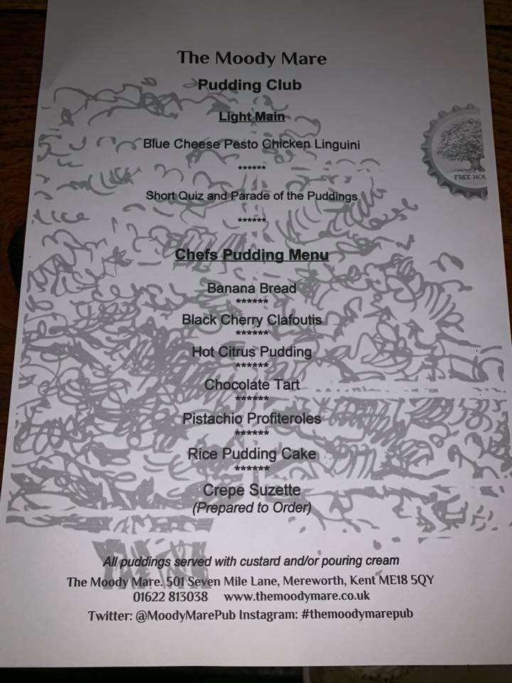 Menu at The Moody Mare pub & bar, Kings Hill