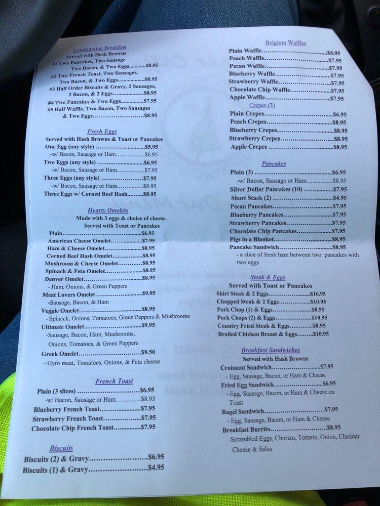 Menu at Corner Cafe, Peotone