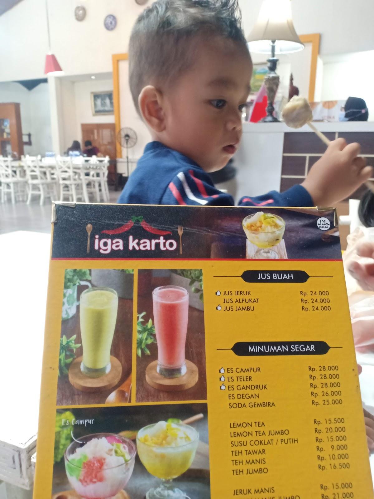 Carta del restaurante Iga Karto, Gresik