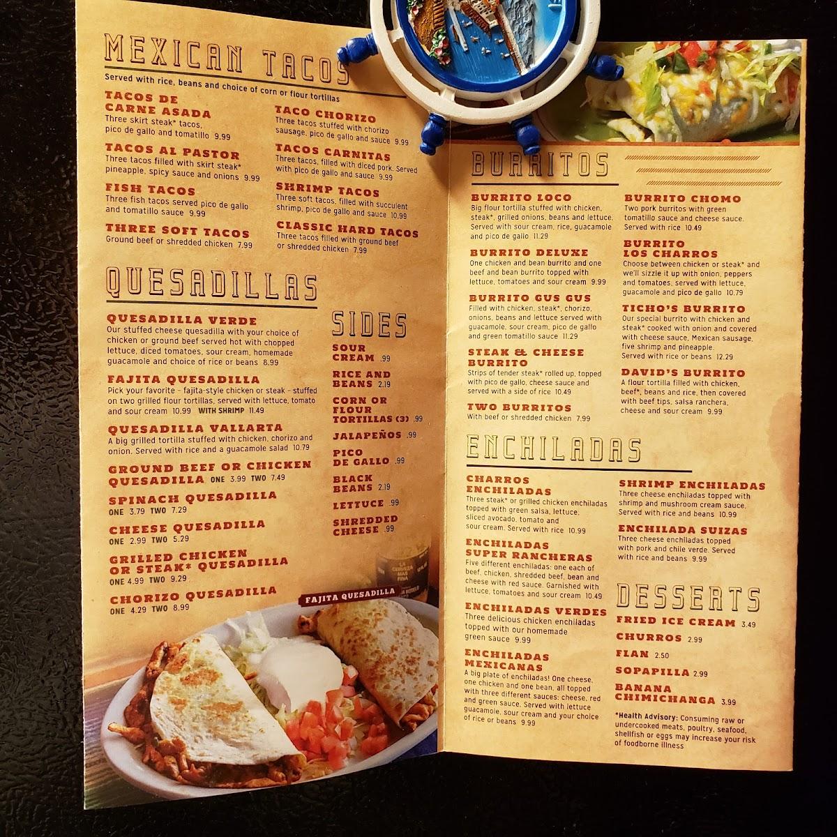 Menu at Los Charros D&G Mexican Grill and Bar, Knightstown