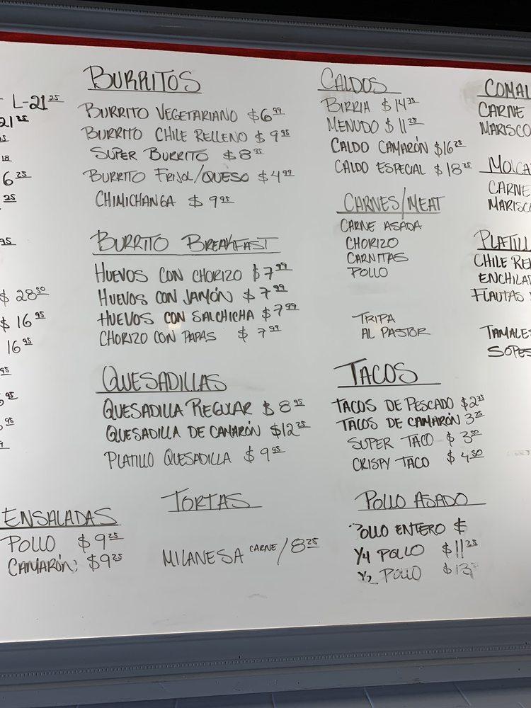 Menu at Taqueria Y Mariscos El Limon, Sacramento