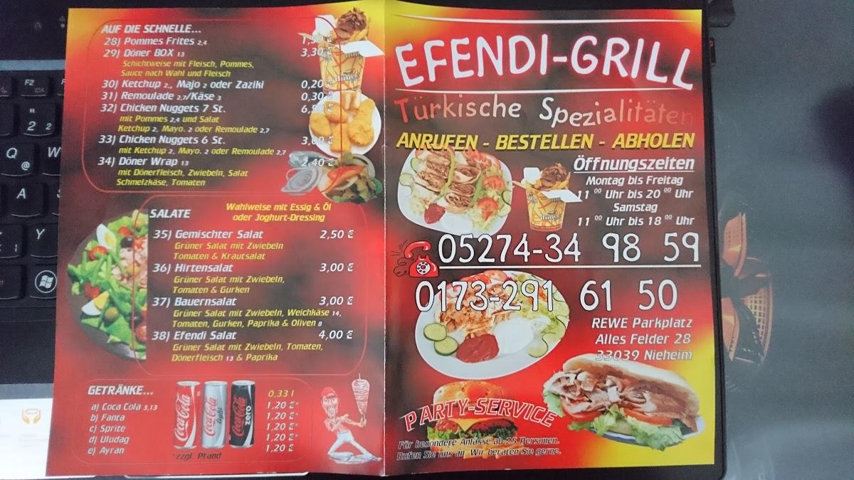 Speisekarte von Efendi Grill restaurant, Nieheim