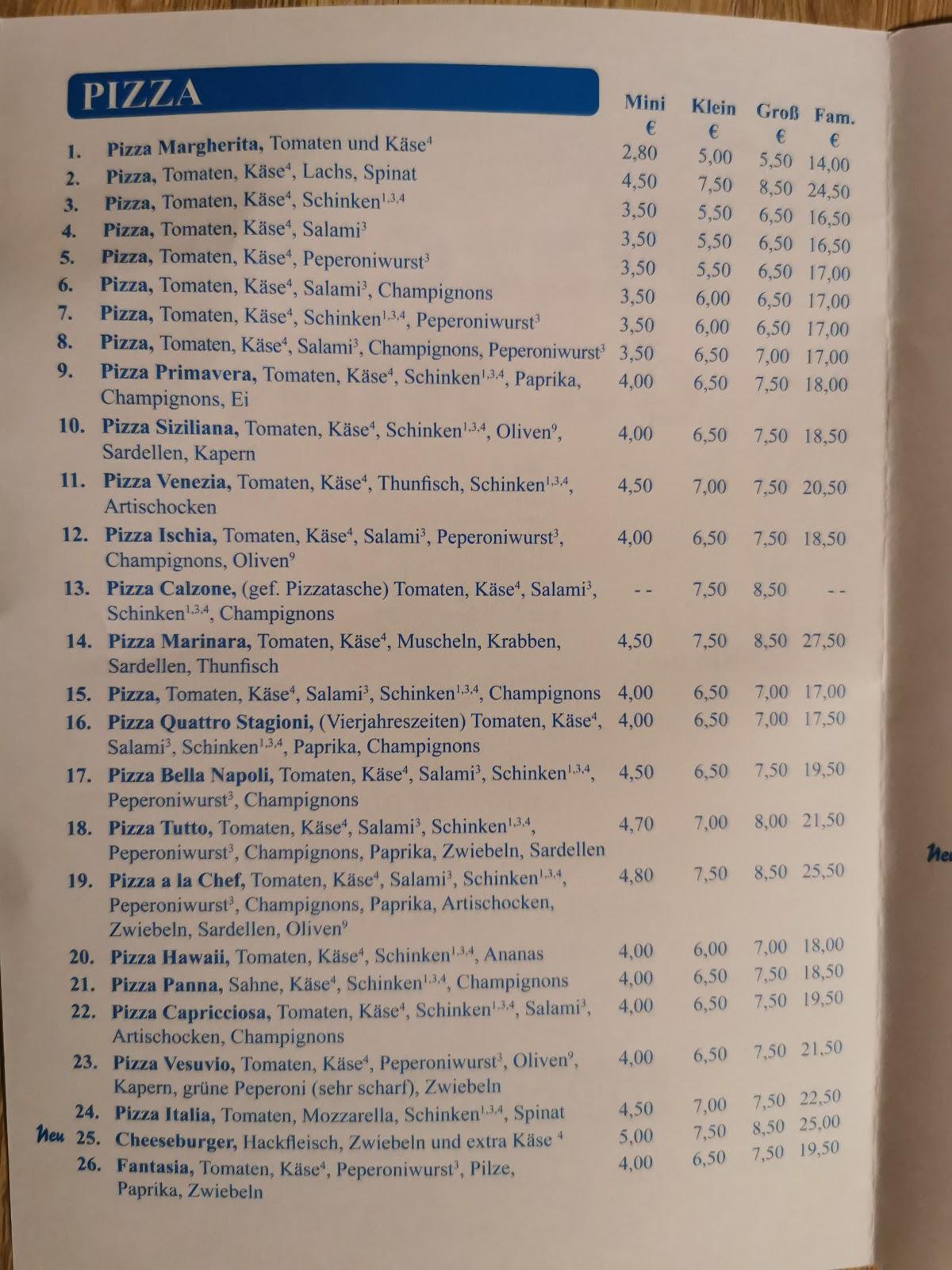 Speisekarte von Da Nino restaurant, Taunusstein