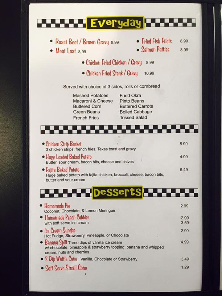 Menu at Hot Rodz Diner LLC restaurant, Crandall