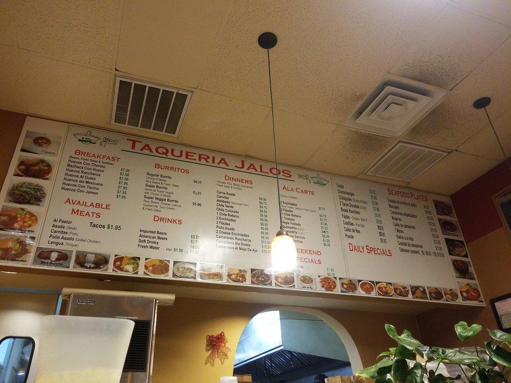 Menu at Taqueria Jalos restaurant, Willits, 898 S Main St
