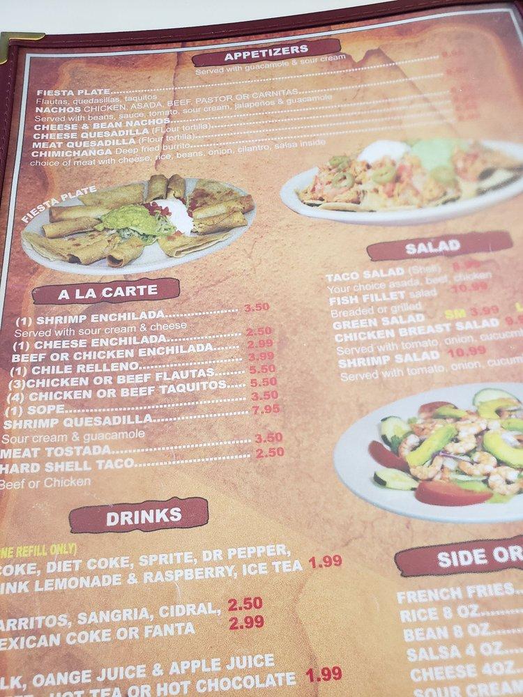 Menu at EL Rancho restaurant, Moreno Valley, Perris Blvd