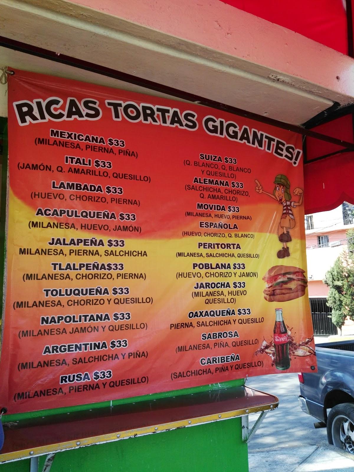 Carta del restaurante RICAS TORTAS EL CUATE, Ciudad del México