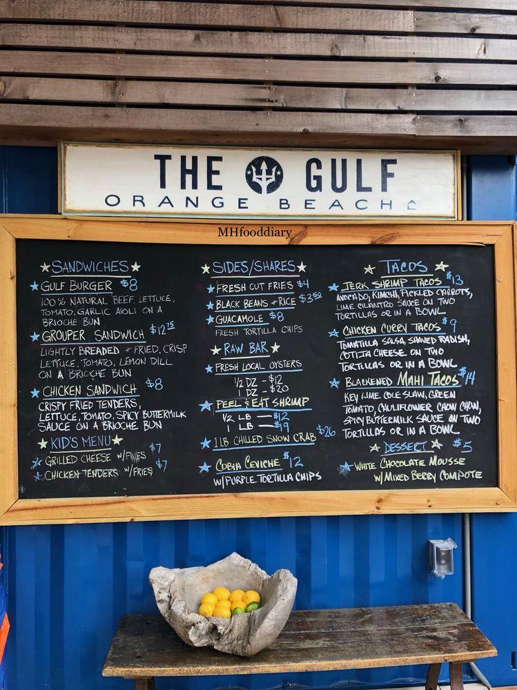 Menu at The Gulf - Orange Beach pub & bar, Orange Beach, Perdido Beach Blvd