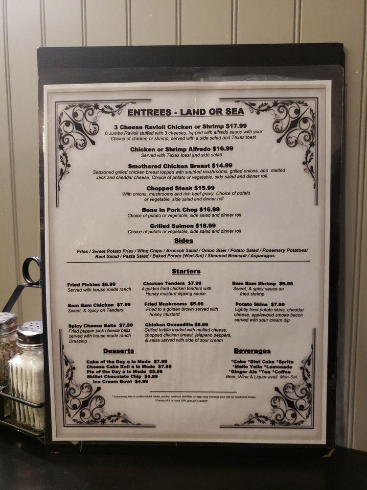 Menu at Mill Street Grill restaurant, Manning