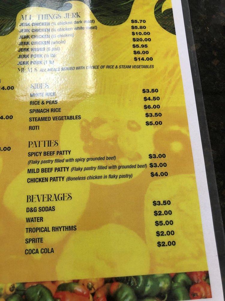 Menu at Reggae Roots Jamaican Restaurant, Fort Lauderdale
