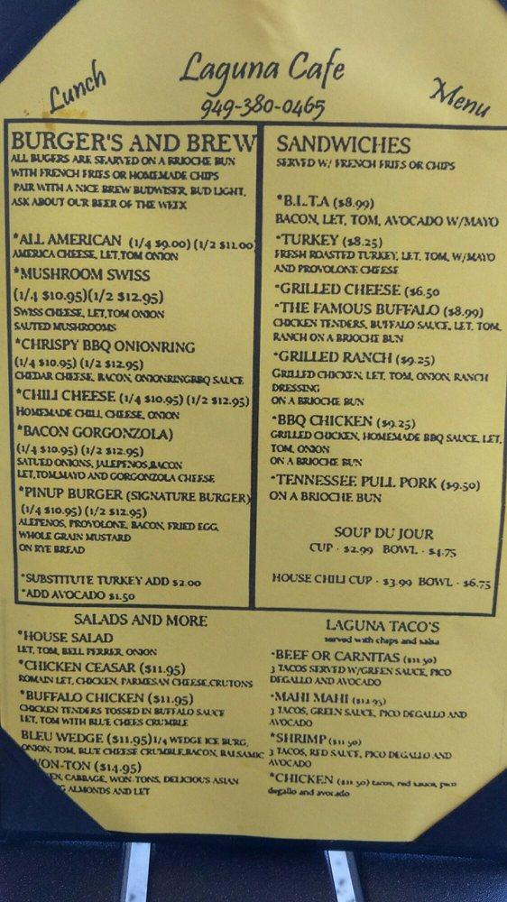 Menu at Laguna Cafe, Laguna Woods, Moulton Pkwy