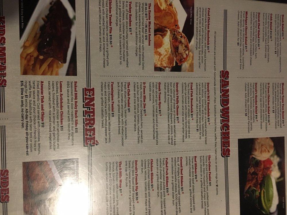 Menu at Detroit Burger Bar, Farmington Hills, W 8 Mile Rd