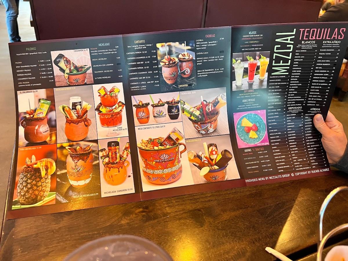 Menu at Mezcalito Clayton restaurant, Clayton