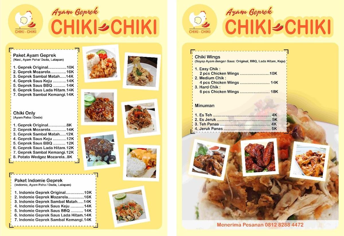 Menu at Ayam Geprek Chiki - Chiki restaurant, Surakarta