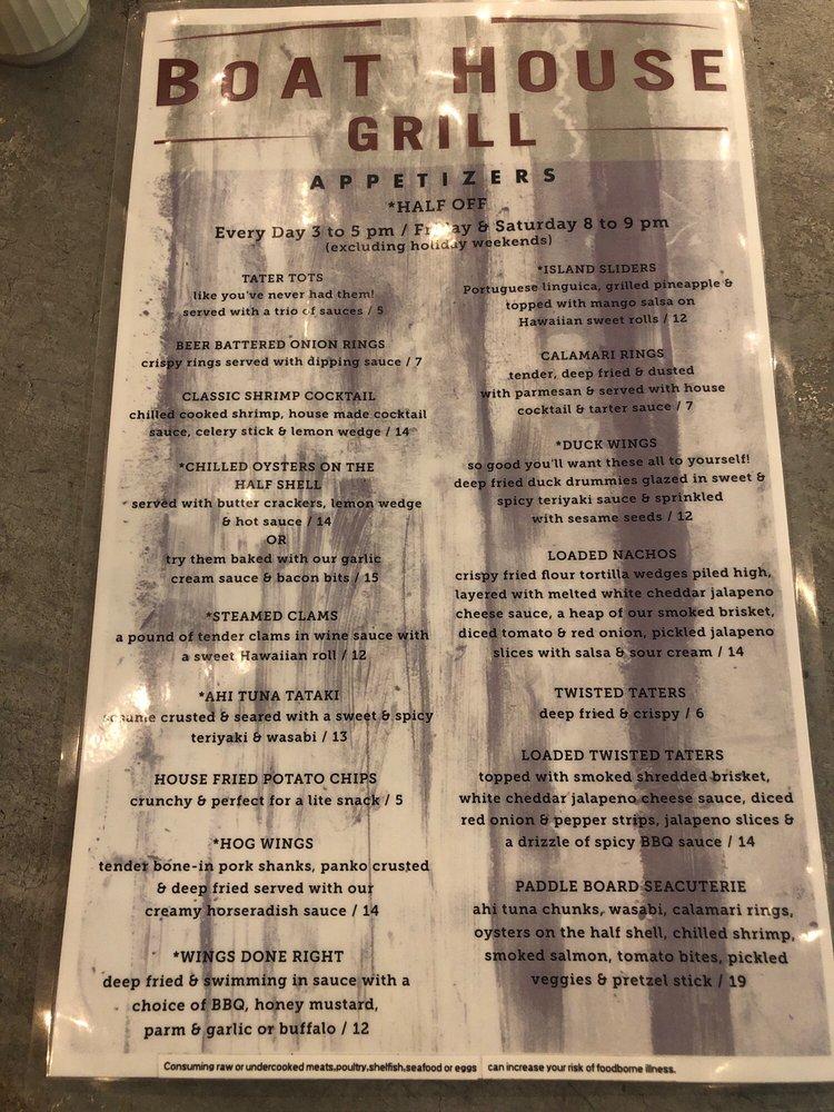 Carta de parrilla Boat House Grill, Lake Havasu City