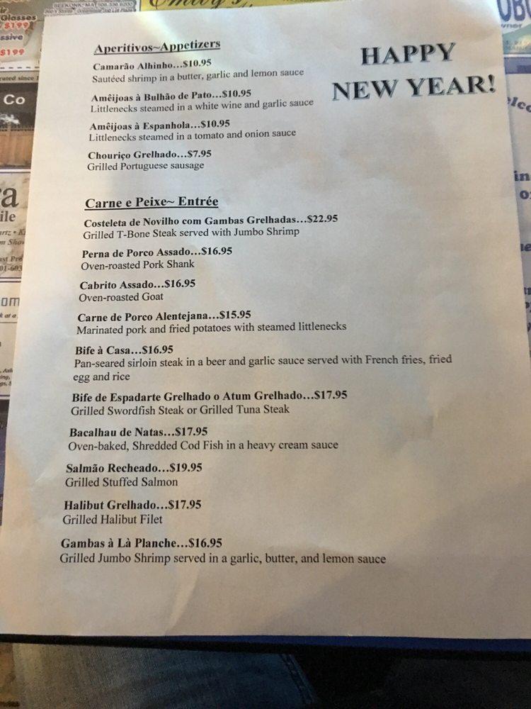 Menu at O Dinis restaurant, East Providence