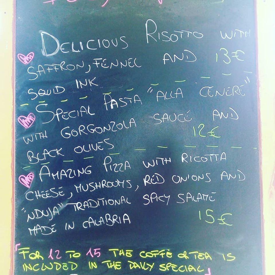 Menu at Il Caffè Italiano restaurant, Bandon