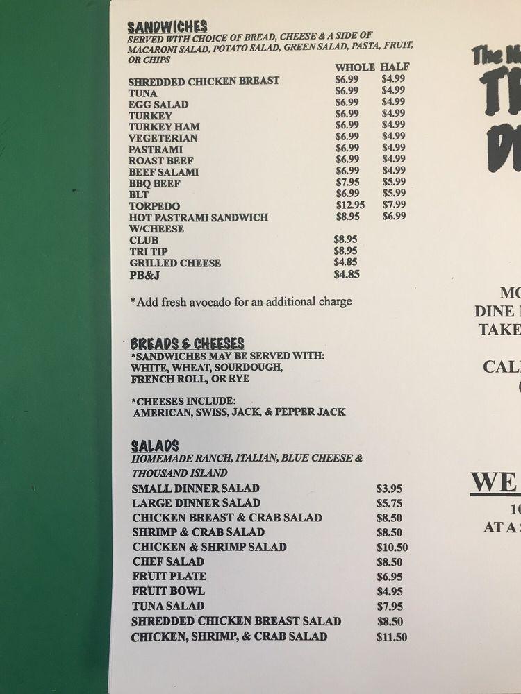 Menu at Tropical Delights desserts, Brawley