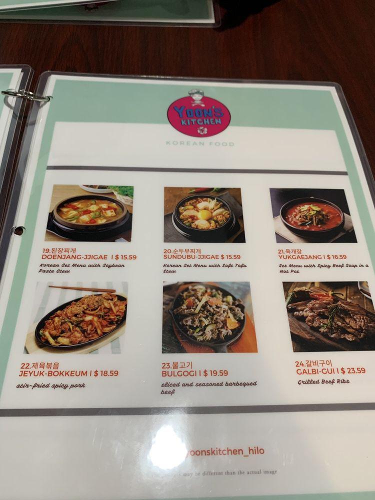 Menu at Yoon's Kitchen Korean Food & Chicken restaurant, Hilo