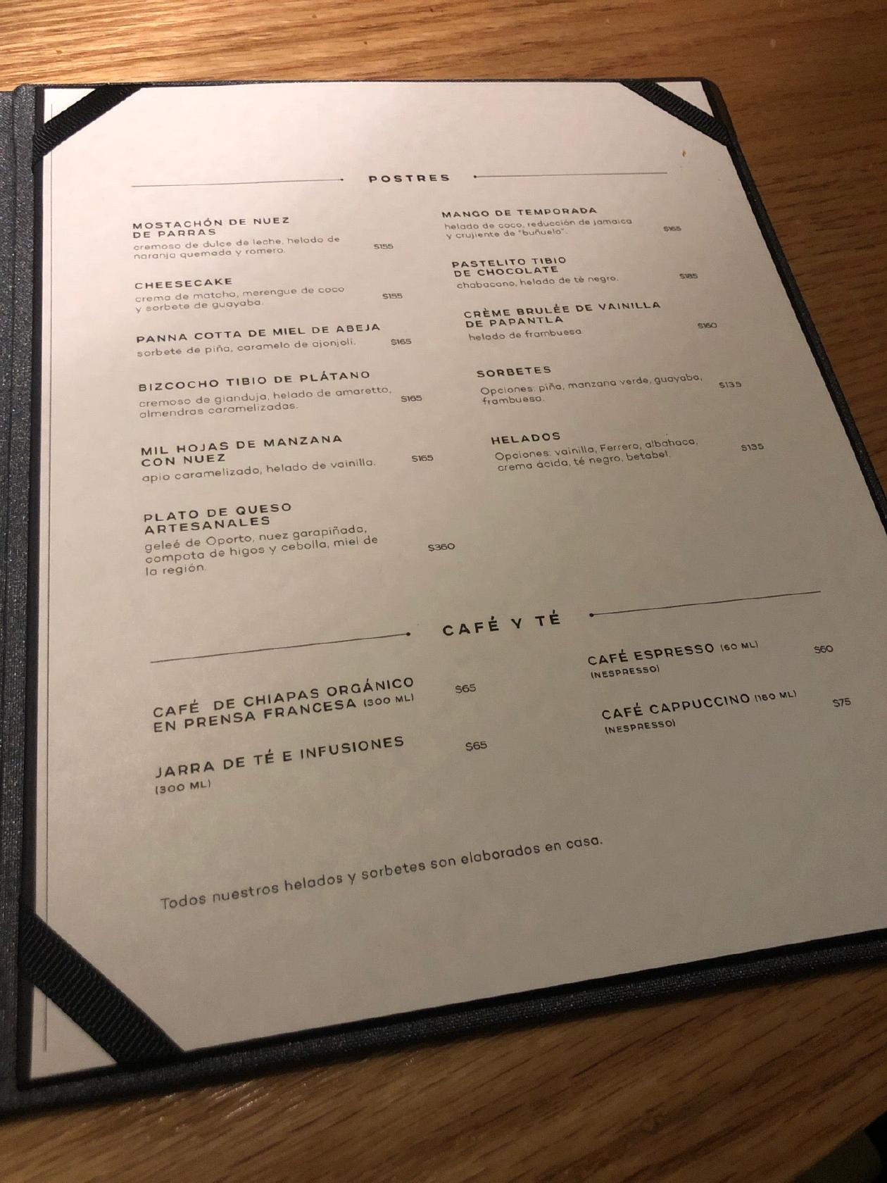 Menu at PANGEA restaurant, San Pedro Garza García, Av. del Roble 660