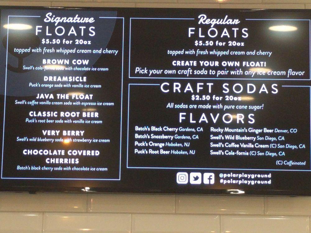 Menu at Polar Playground desserts, Huntington Beach