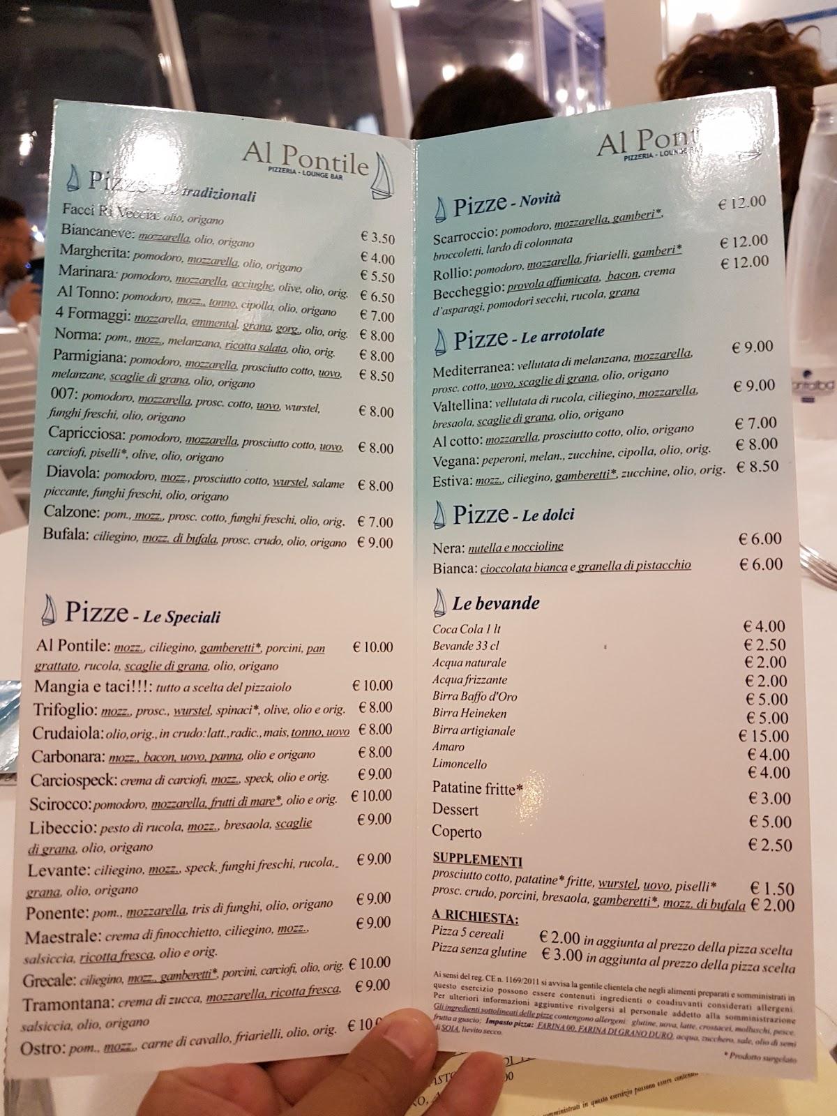 Menu da Al Pontile Ristorante "Bassi Fondenti", Scoglitti