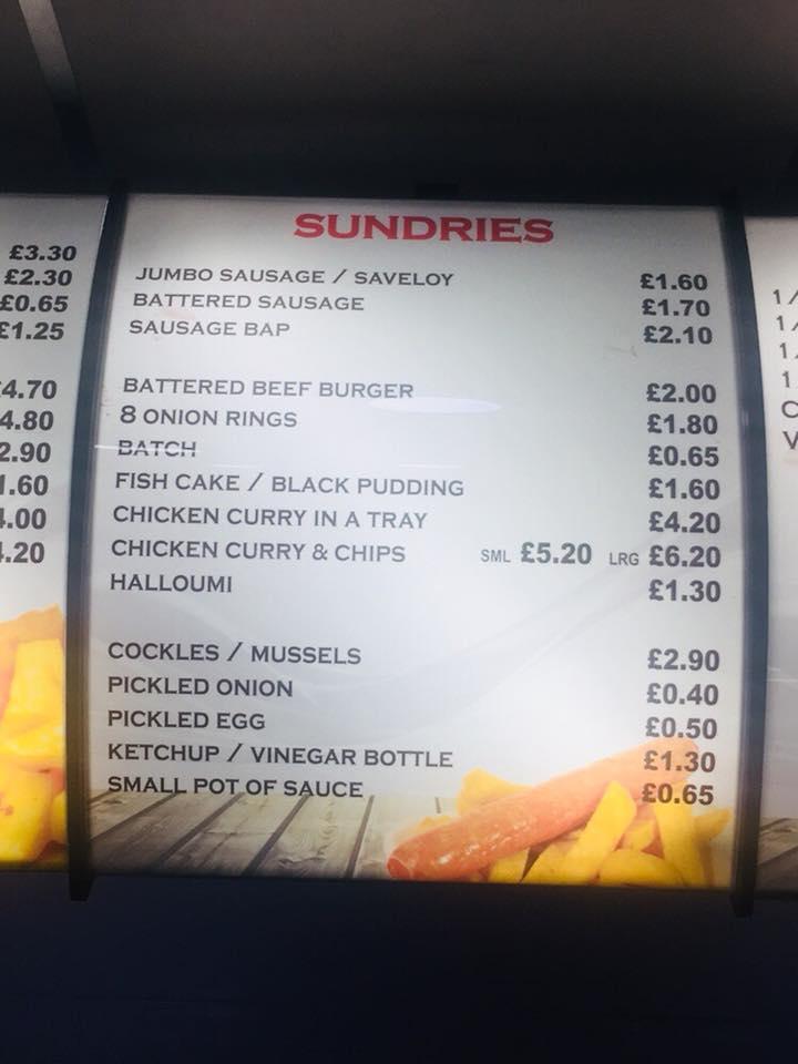 Menu at Atlantic Fish Bar Coton Green, Tamworth, The Precinct