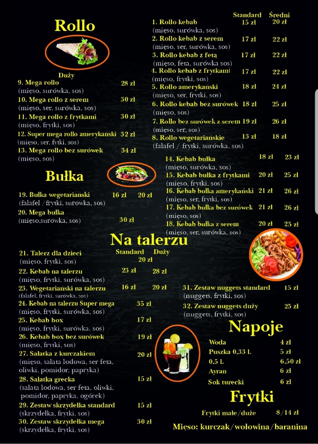 Menu at CTG KEBAB Drezdenko restaurant, Drezdenko