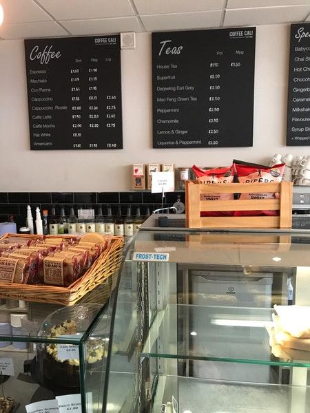Menu at Coffee Cali cafe, Huddersfield, 41 Princess St