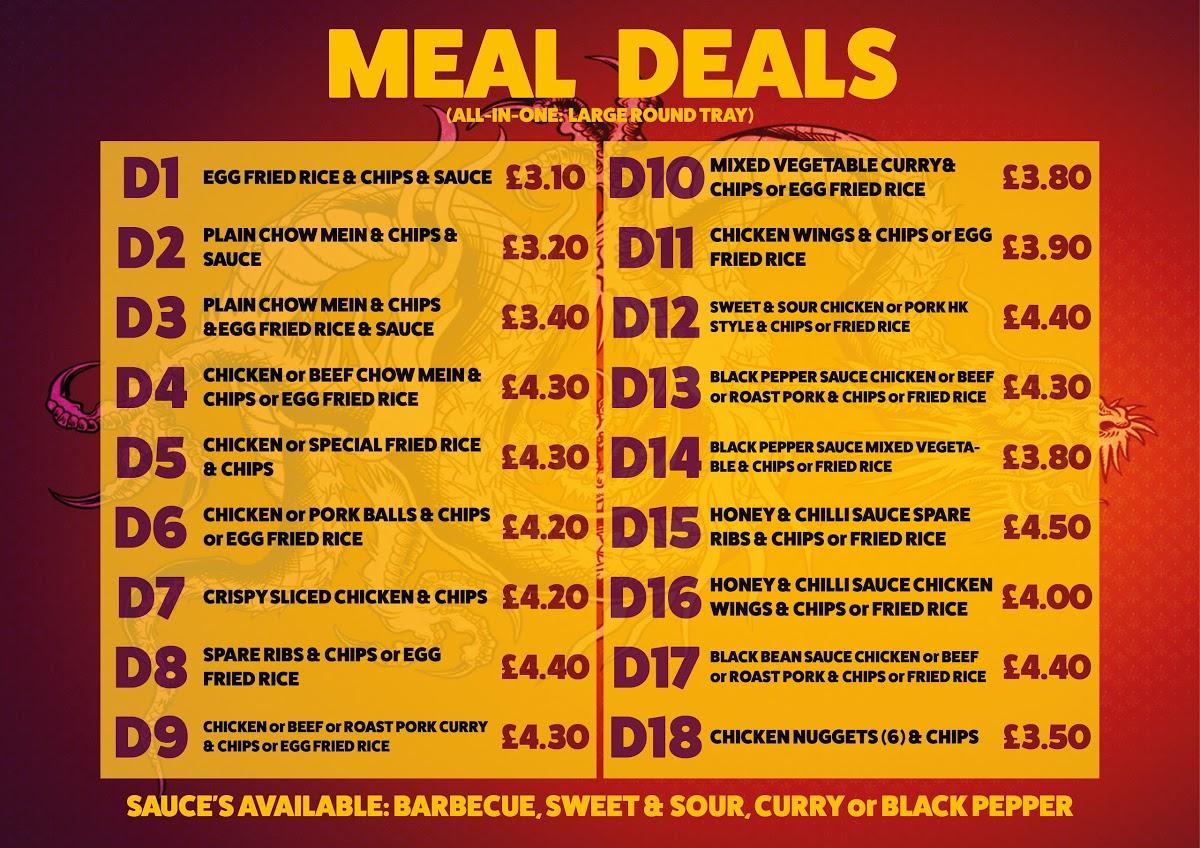 Menu at Dragon Feast Chinese Takeaway, Derby